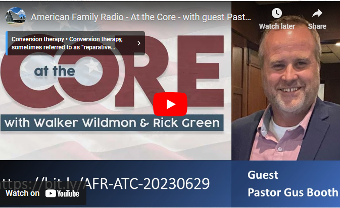PASTOR GUS BOOTH GUEST ON AFR AT THE CORE - Warroad Community Church